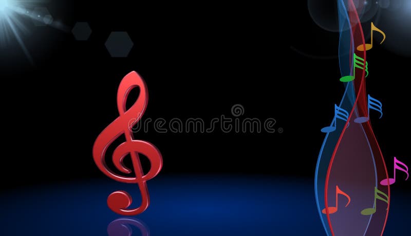 Musical Background,3D Illustration Stock Illustration - Illustration of ...