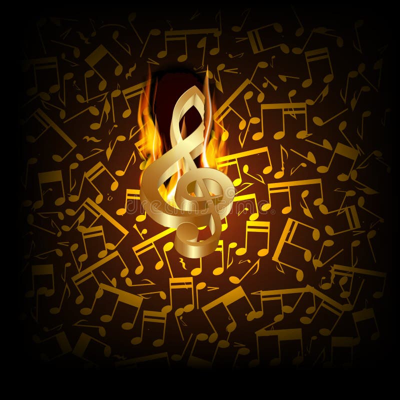 Musical Background Fire Break With A Treble Clef Stock Vector ...