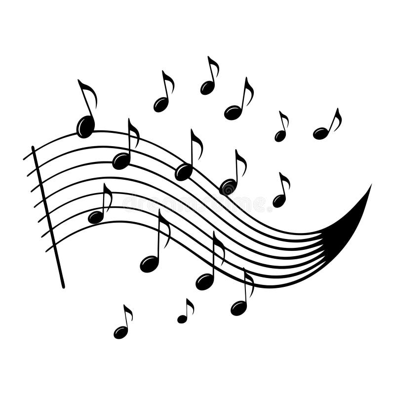 Musical Background with Notes. Flying Music Notes. Song Notation in ...