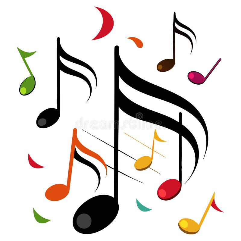 Musical Background with Notes. Flying Music Notes. Song Notation in ...