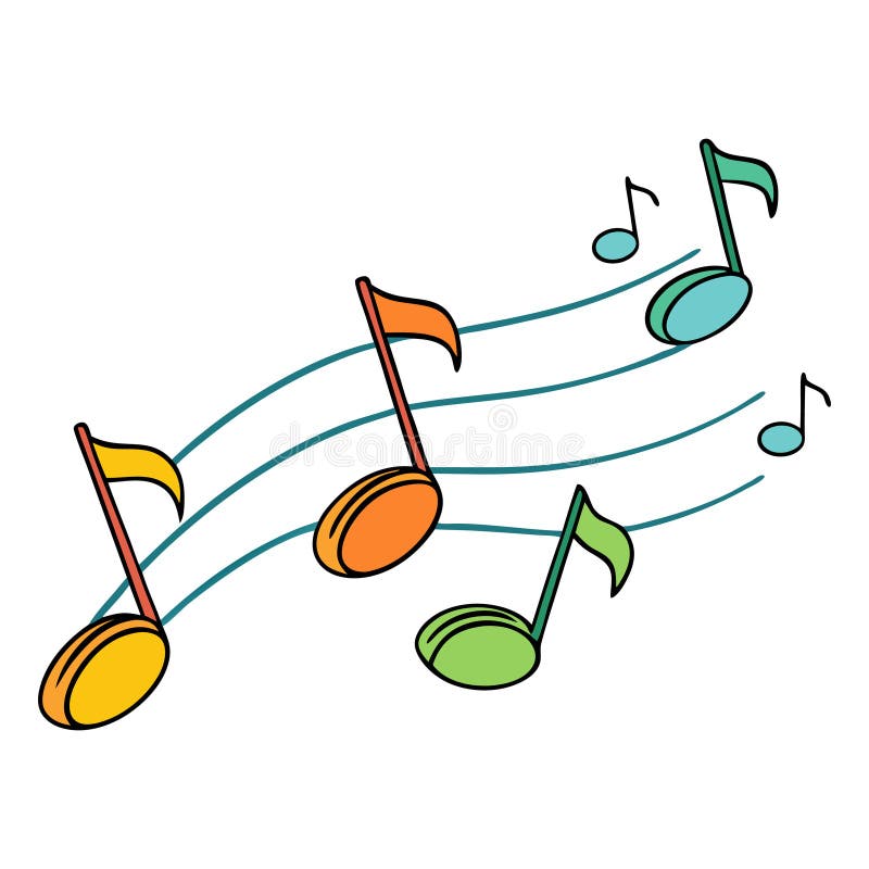 Musical Background with Notes. Flying Music Notes. Song Notation in ...