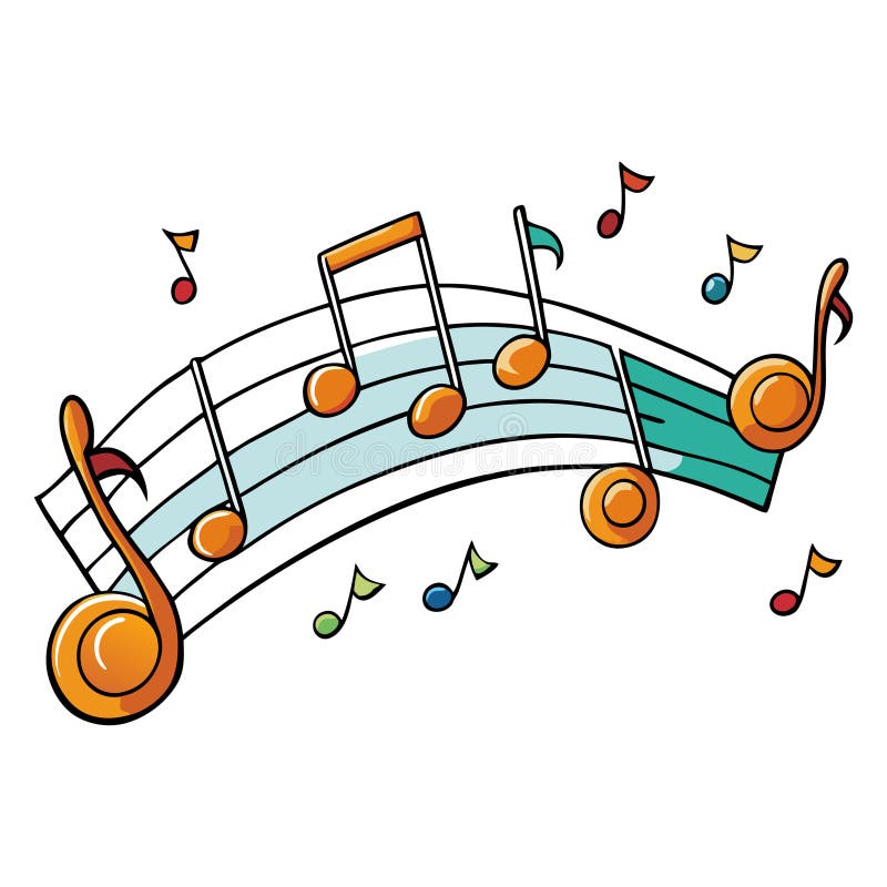 Musical Background with Notes. Flying Music Notes. Song Notation in ...