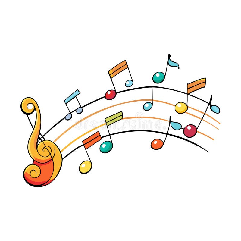 Musical Background with Notes. Flying Music Notes. Song Notation in ...