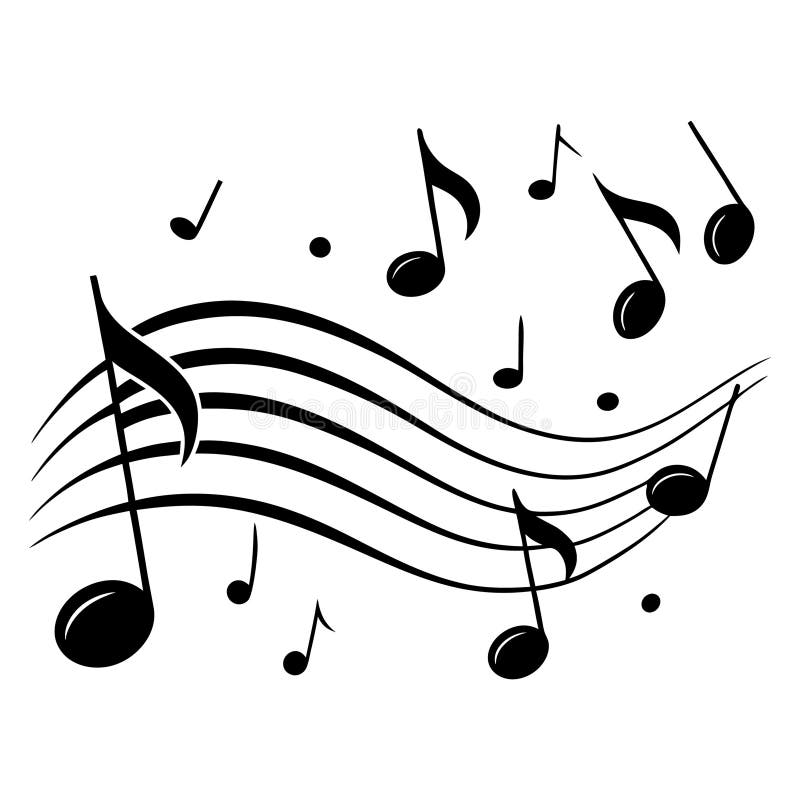 Musical Background with Notes. Flying Music Notes. Song Notation in ...