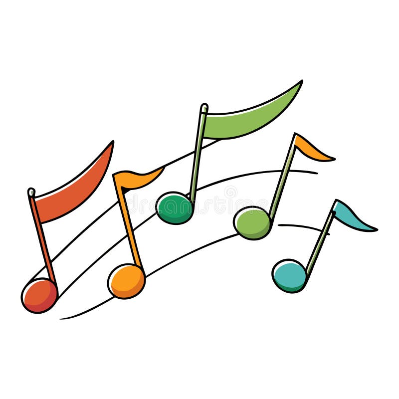 Musical Background with Notes. Flying Music Notes. Song Notation in ...