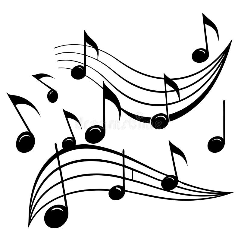 Musical Background with Notes. Flying Music Notes. Song Notation in ...