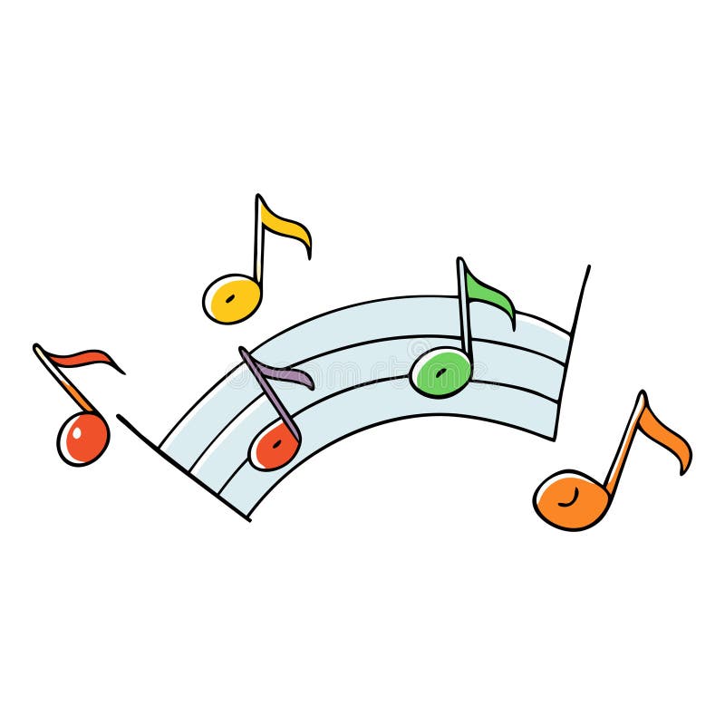 Musical Background with Notes. Flying Music Notes. Song Notation in ...
