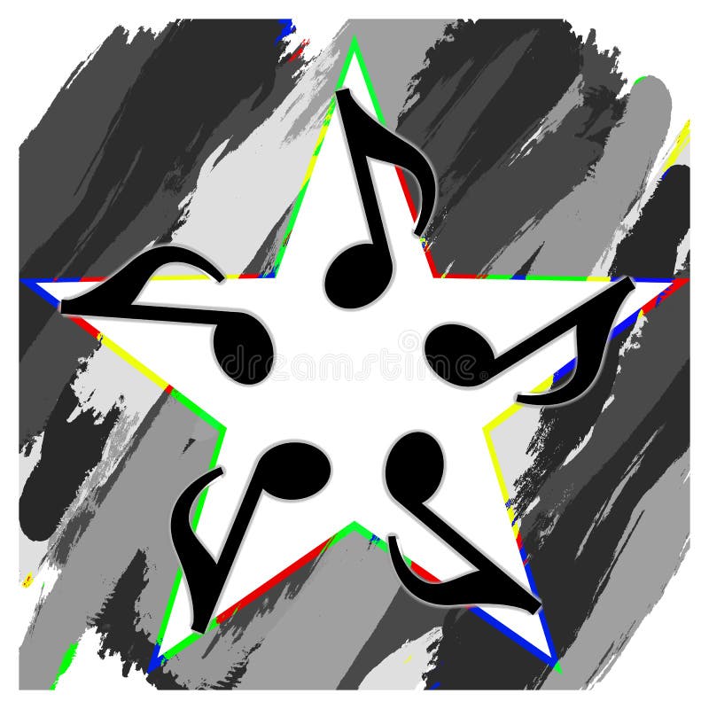 Musical Star from Musical Notation Col Stock Vector - Illustration of ...