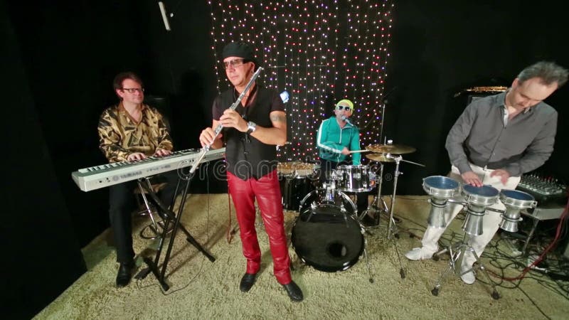 Musical Band of Four is Working in Studio with Stock Video - Video of ...