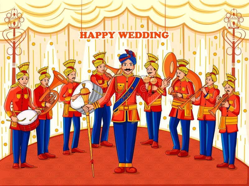 Musical Band Performing in Barati on Indian Wedding Occasion Stock ...