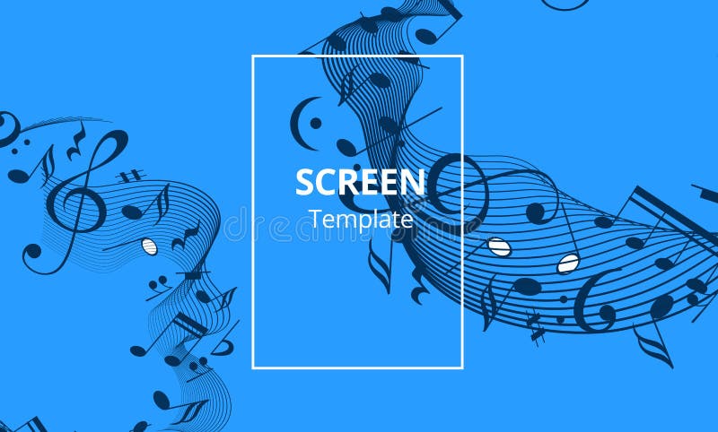 Musical Banner with Colored Key Notes. Abstract Music Background ...