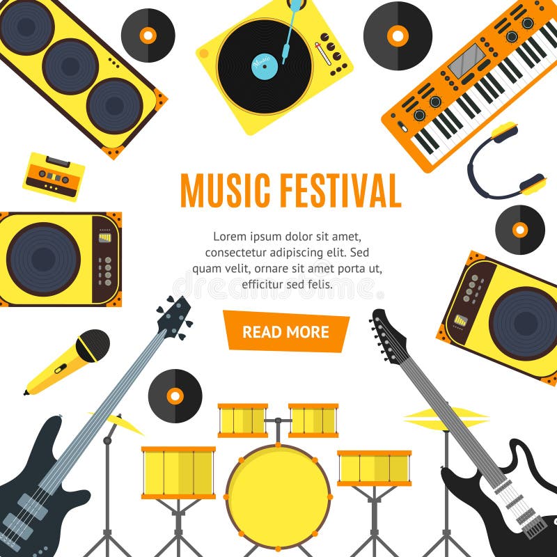 Musical Banner. Vector stock vector. Illustration of banner - 81453026