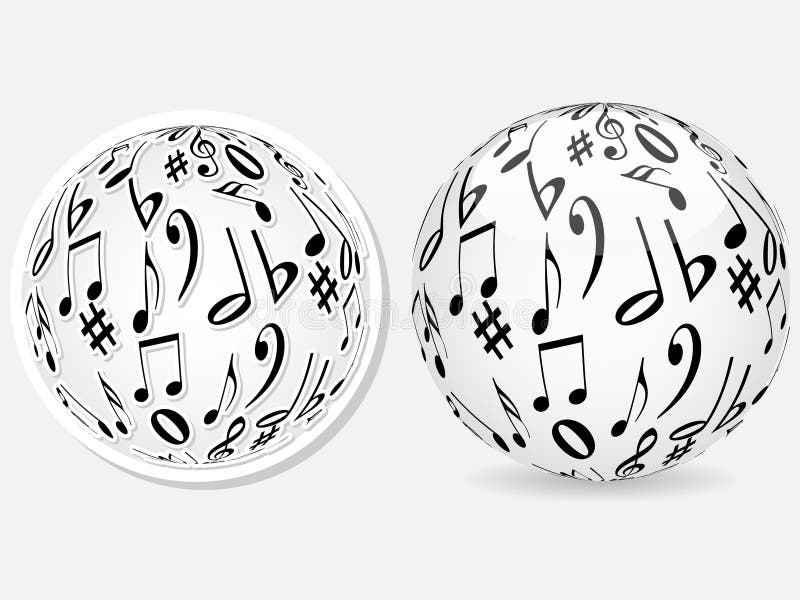 Musical buttons stock vector. Illustration of button - 12583820