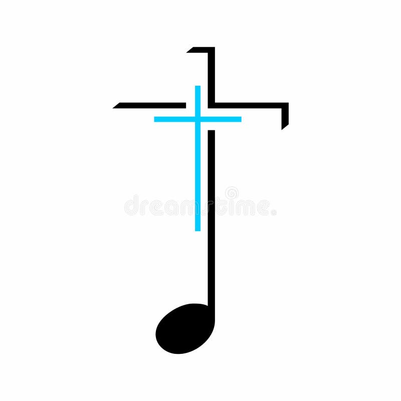 Musical Christian Logo. Cross, Dove and Treble Clef Stock Vector ...