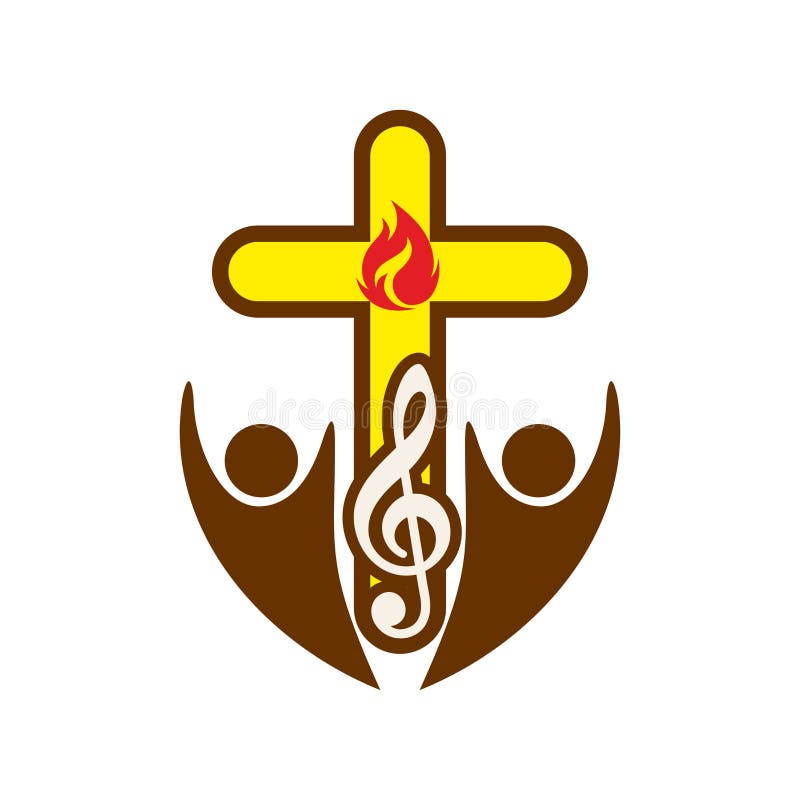 Musical Christian Logo. Cross, Dove and Treble Clef Stock Vector ...