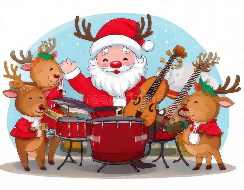 A Musical Christmas Scene at 14-11-2024 Stock Illustration ...