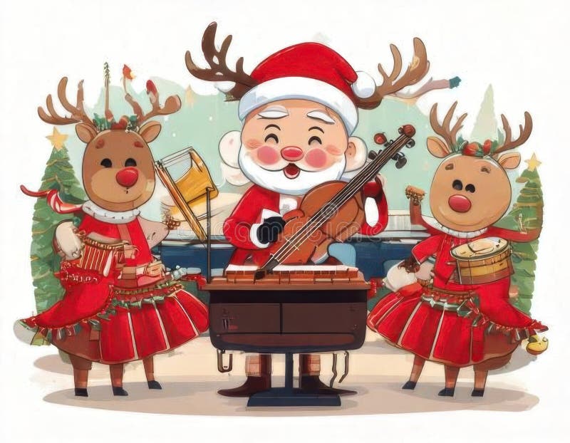 A Musical Christmas Scene at 14-11-2024 Stock Illustration ...