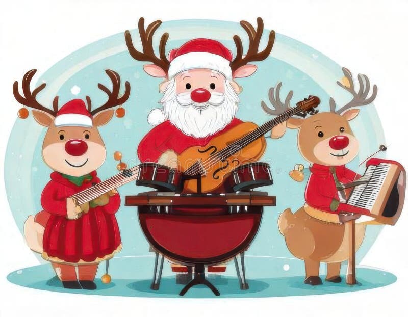 A Musical Christmas Scene at 14-11-2024 Stock Illustration ...