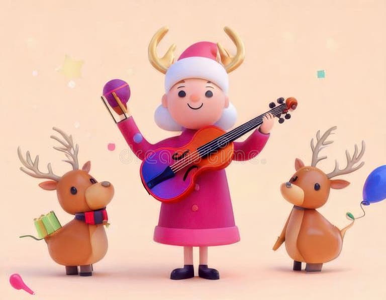 A Musical Christmas Scene at 14-11-2024 Stock Illustration ...