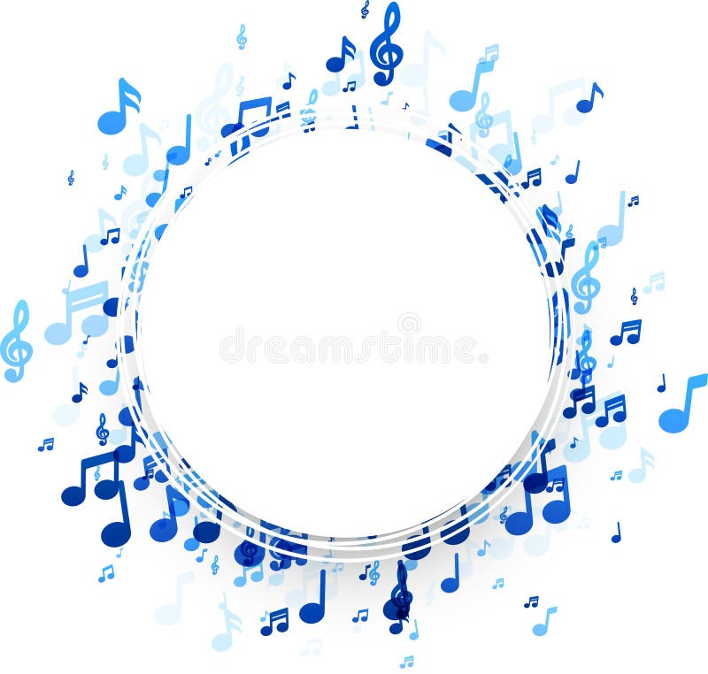 Musical Circle Frame in Blue Stock Vector - Illustration of events ...