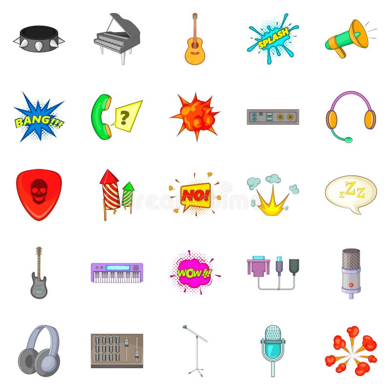 Musical Composition Icons Set, Cartoon Style Stock Vector ...