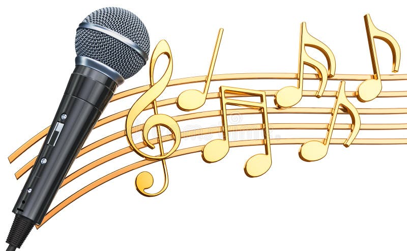 Microphone With Music Notes Clipart