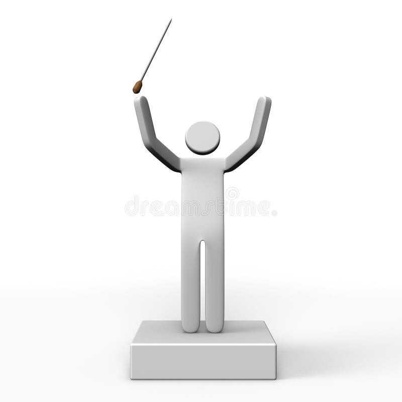 Musical Conductor Front View Stock Illustration - Illustration of back ...