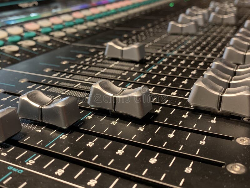Musical Control Panel with Sliders. Analog Sound Mixer or Console ...