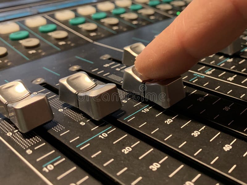 Musical Control Panel with Sliders. Analog Sound Mixer or Console ...