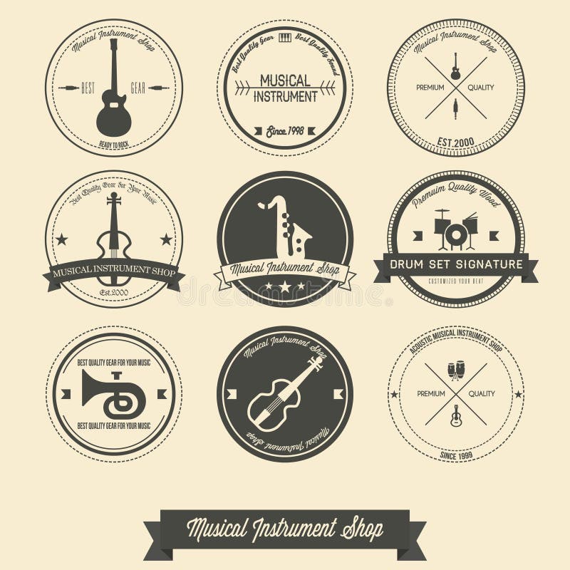 Musical Course Vintage Label Stock Vector - Illustration of collection ...