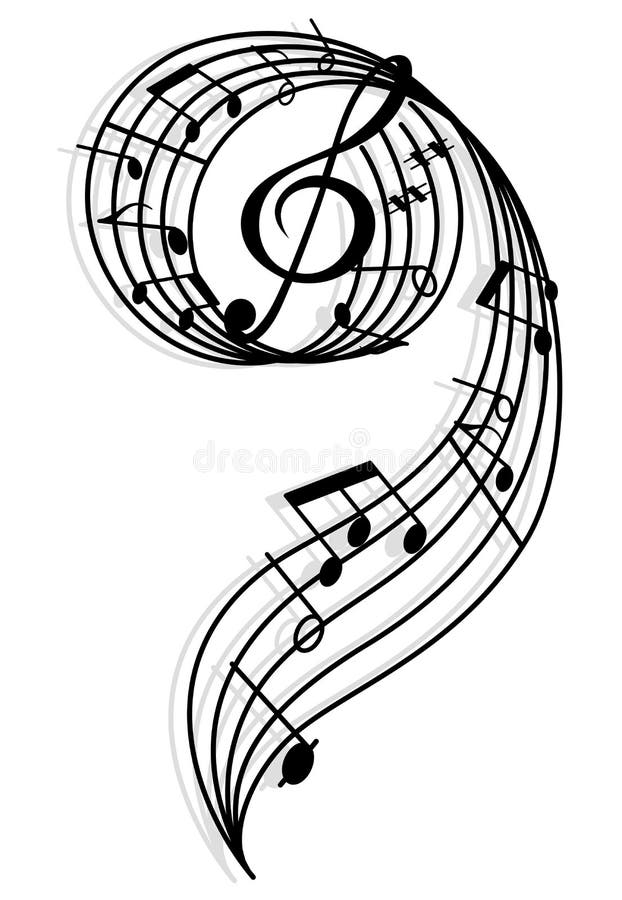 Musical Curly Elements with Clef Stock Vector - Illustration of ...