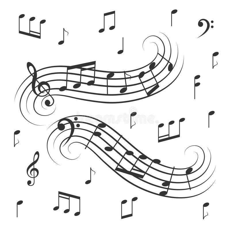 Musical Design Elements. Flat Vector Decorations Elements Stock Vector ...