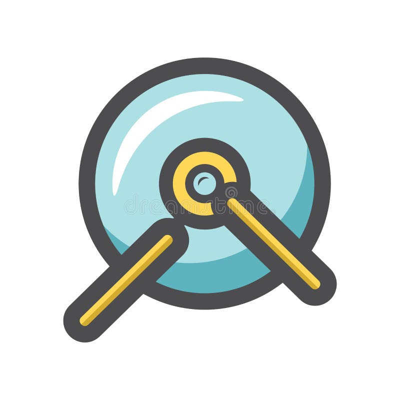 Musical Disc and Sticks Vector Icon Cartoon Illustration. Stock Vector ...