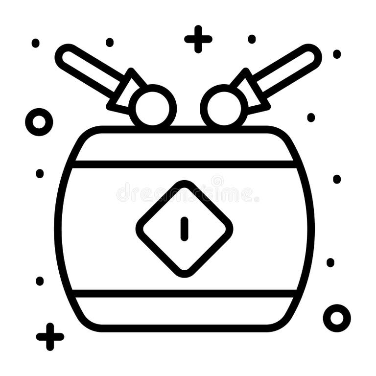 Musical Drum with Rattle Sticks, Beautiful Vector Design Stock Vector ...