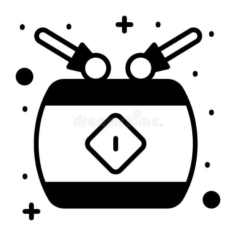 Musical Drum with Rattle Sticks, Beautiful Vector Design Stock Vector ...