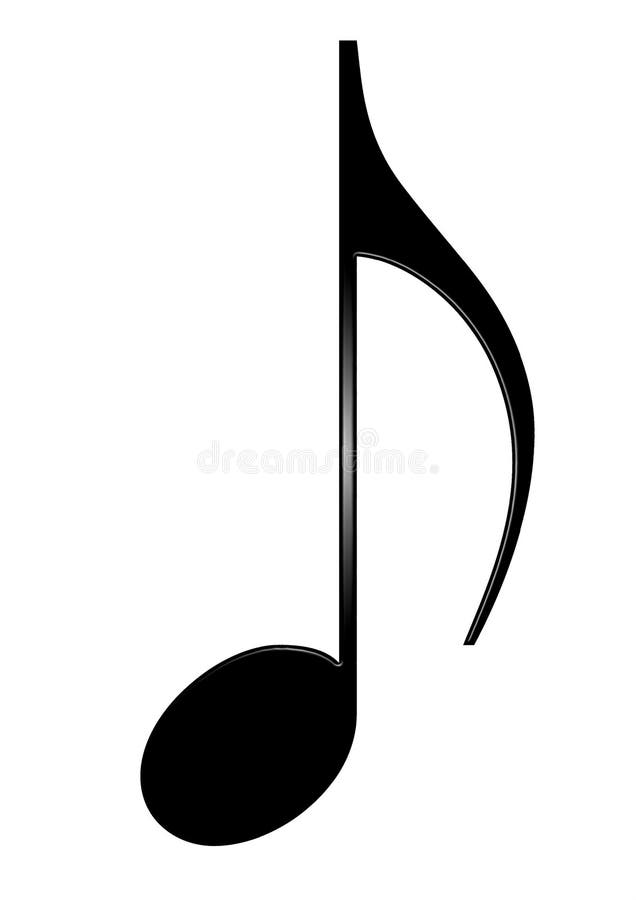 Musical Eighth Note Isolated on White Stock Illustration - Illustration ...