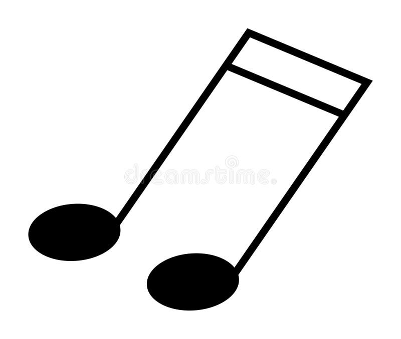Musical Eighth Note Symbol in Minimalistic Black and White Design Stock ...