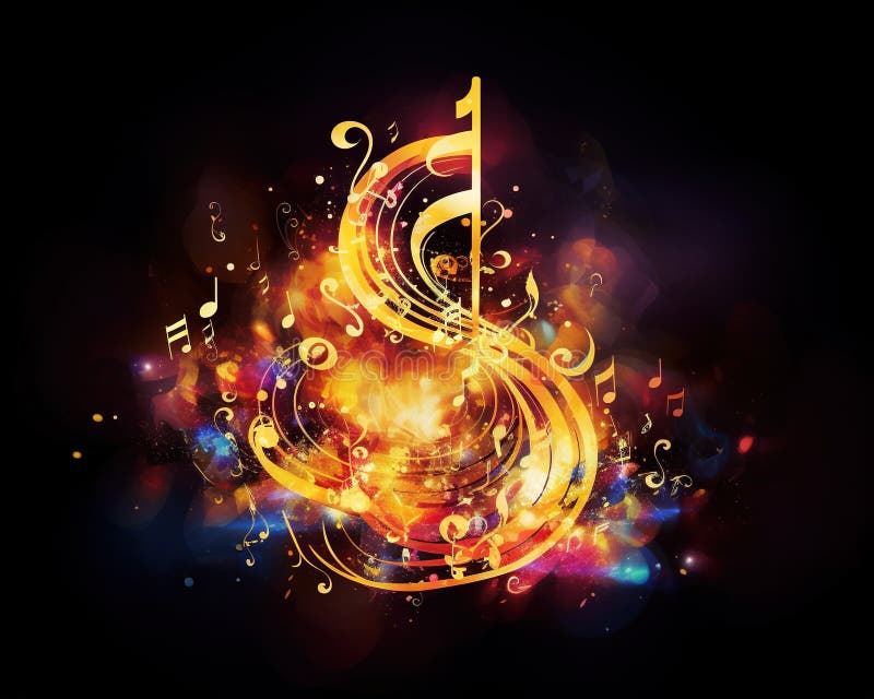 Musical Explosion is a Modern Artistic Design with Fire. Stock ...