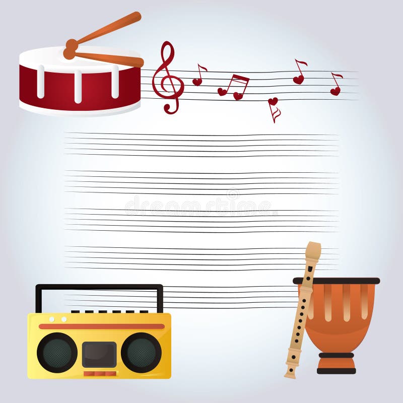 Musical Frame. Vector Illustration Decorative Design Stock Vector ...