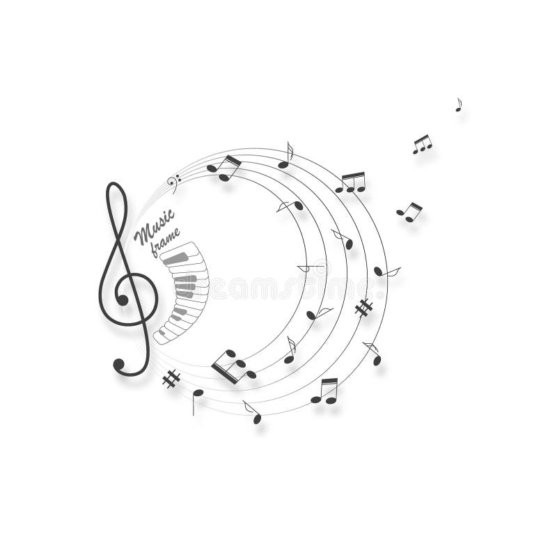 Black White Musical Notes Circle Stock Illustrations – 491 Black White ...