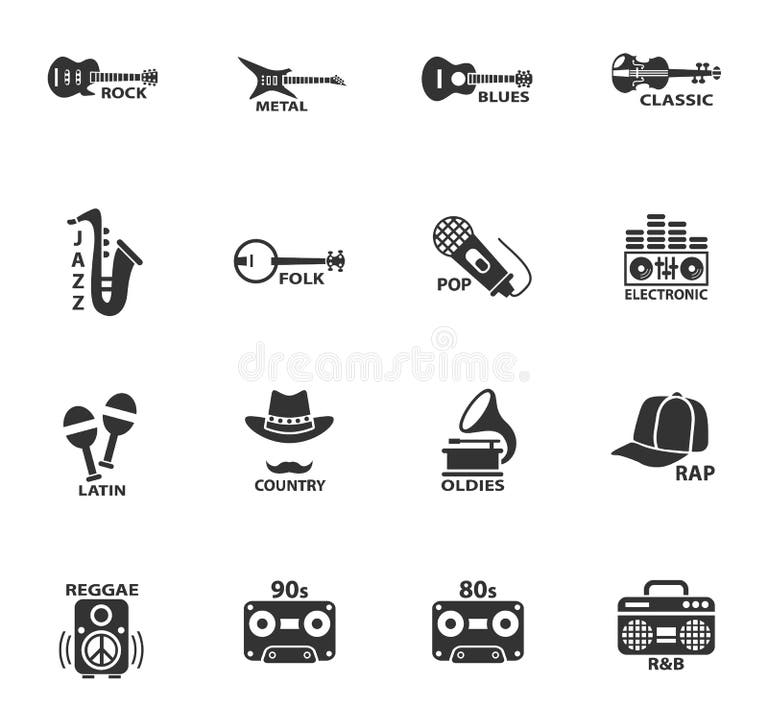 Music Genre Icons Stock Illustrations – 399 Music Genre Icons Stock ...