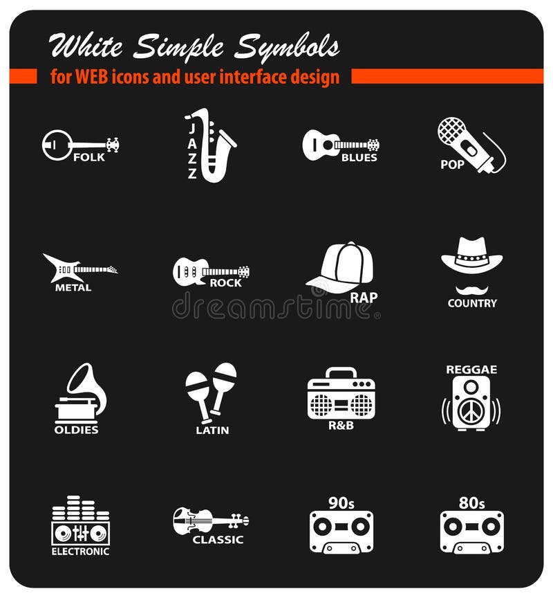 Musical genre web icons stock vector. Illustration of tone - 88017396