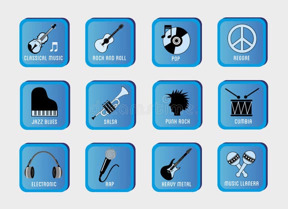 Musical genres stock vector. Illustration of cumbia, blues - 31399548