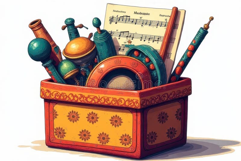 Tuneful Treasure Trove stock illustration. Illustration of sheet ...