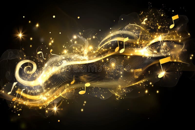 Musical Gradient Background Gold Black Tones Stock Photos - Free ...