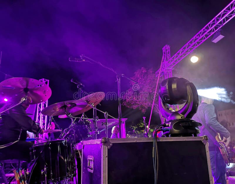 Musical Group Performance at Night Stock Photo - Image of show, stage ...