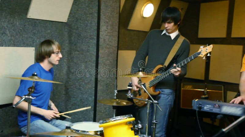 Musical Group of Five Persons Playing in Stock Video - Video of band ...