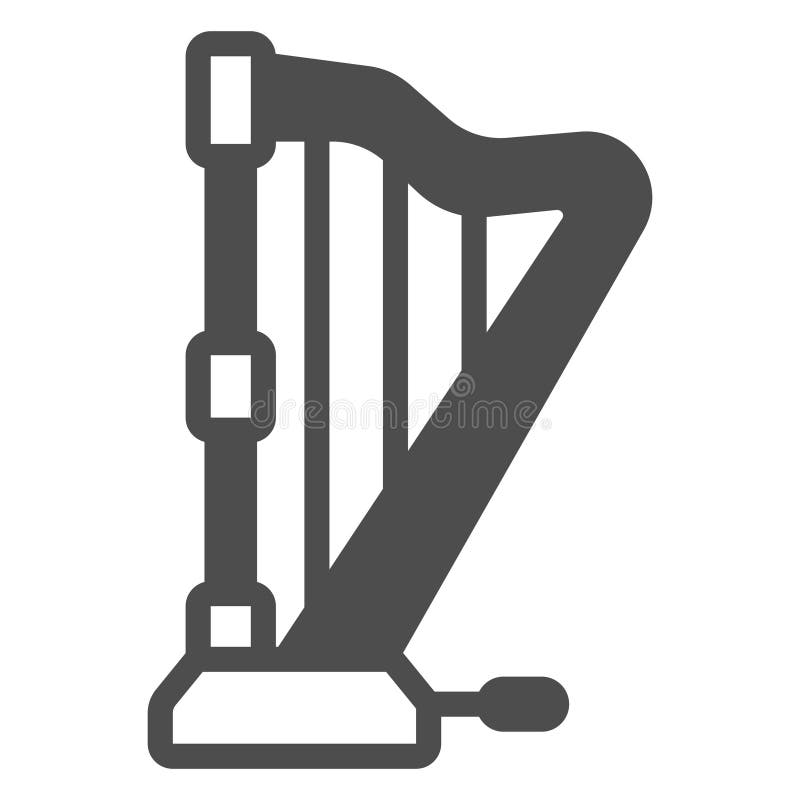 Musical Harp with Pedal Solid Icon, Music Instruments Concept. Vector ...