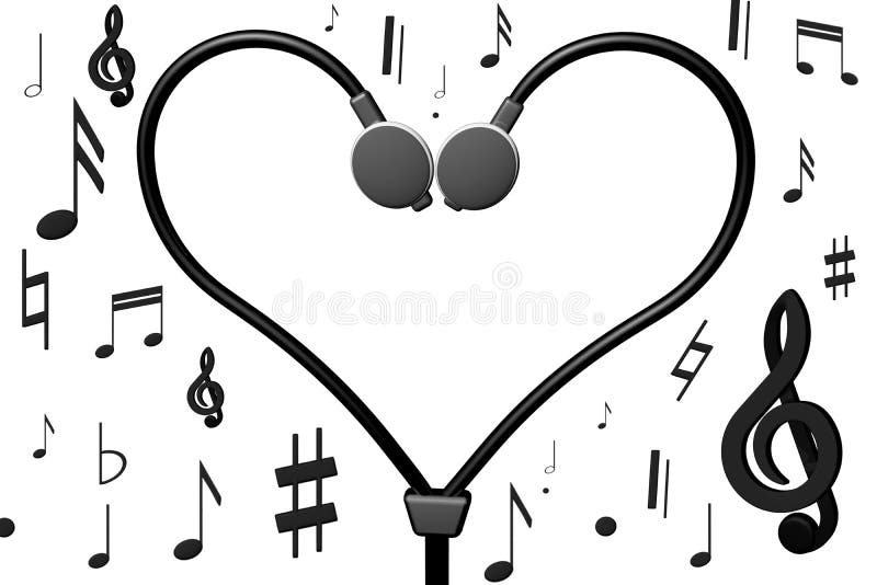 Musical heart stock illustration. Illustration of drawing - 84137770
