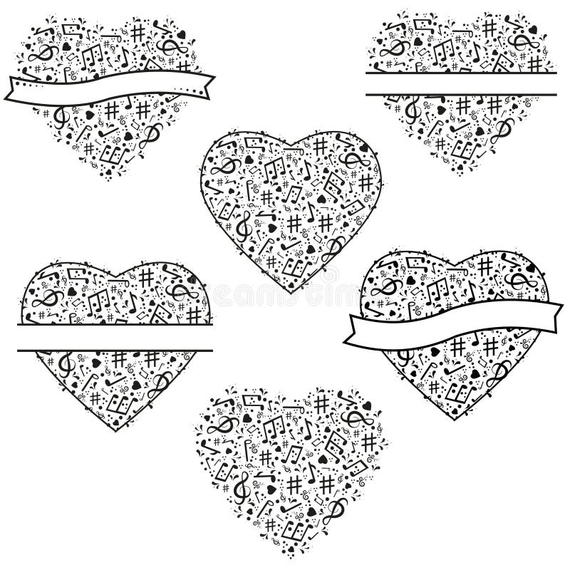 Musical Heart with Notes, Vector Isolated Illustration Stock Vector ...